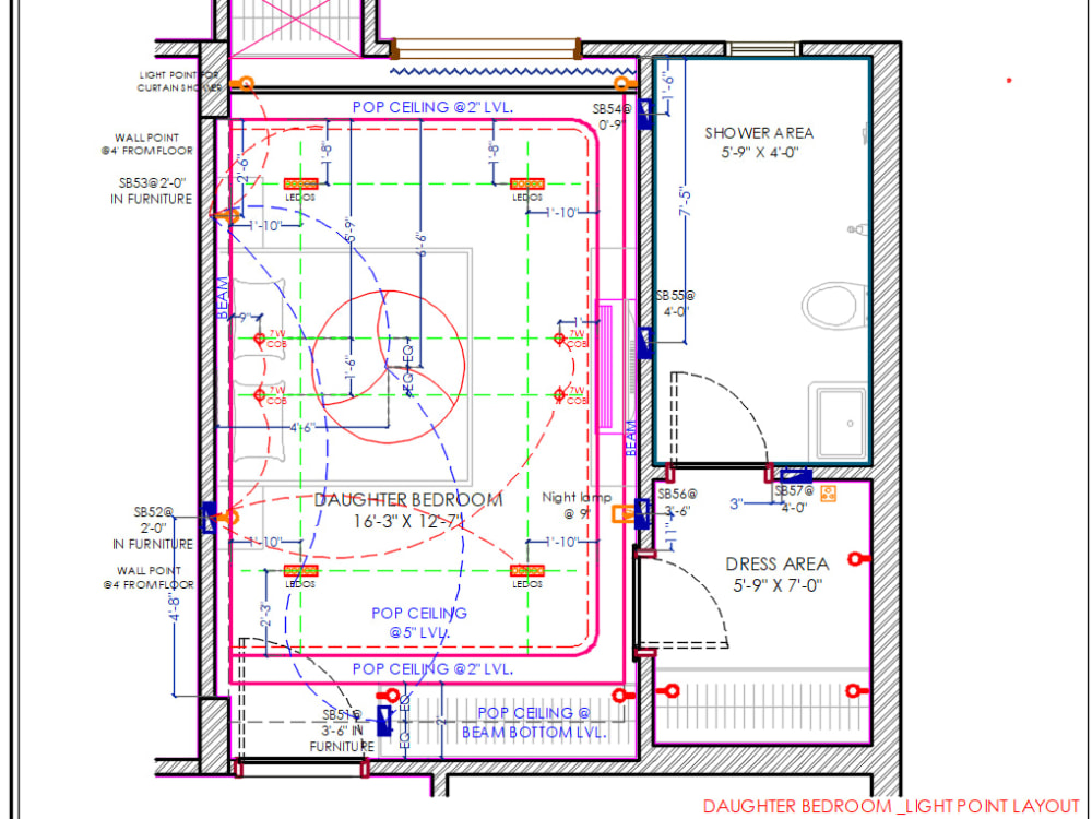 Different style ceiling design with an electrical light point design ...