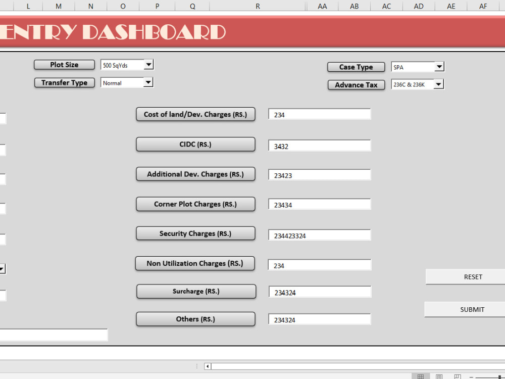 An amazing Excel Entry Dashboard | Upwork