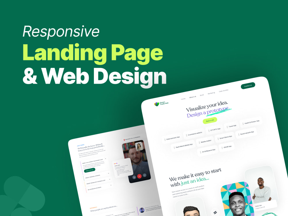 A responsive and modern landing page website UI/UX design | Upwork