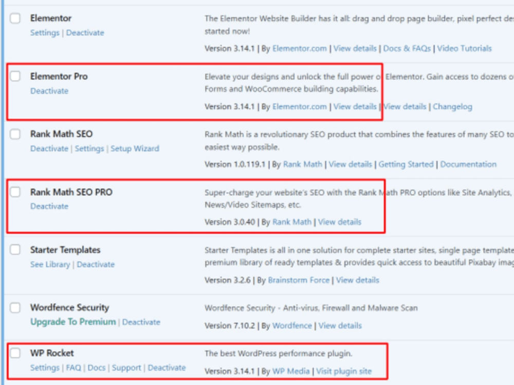 Wp rocket, rank math pro, elementor pro licensed & updateable | Upwork
