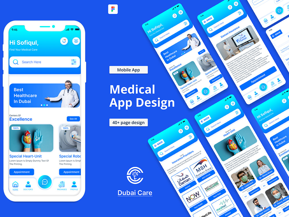 UI UX design for medical, social, educational and healthcare figma apps ...