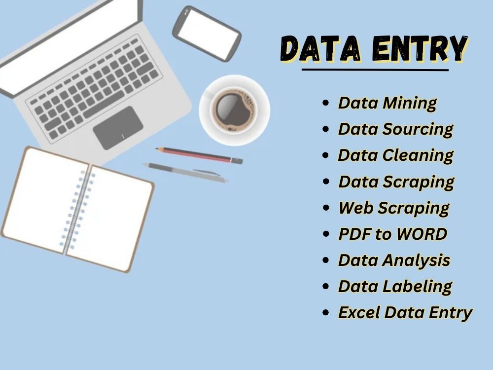 All types of Web Research | Data entry | Data Mining | Data Scraping | Upwork
