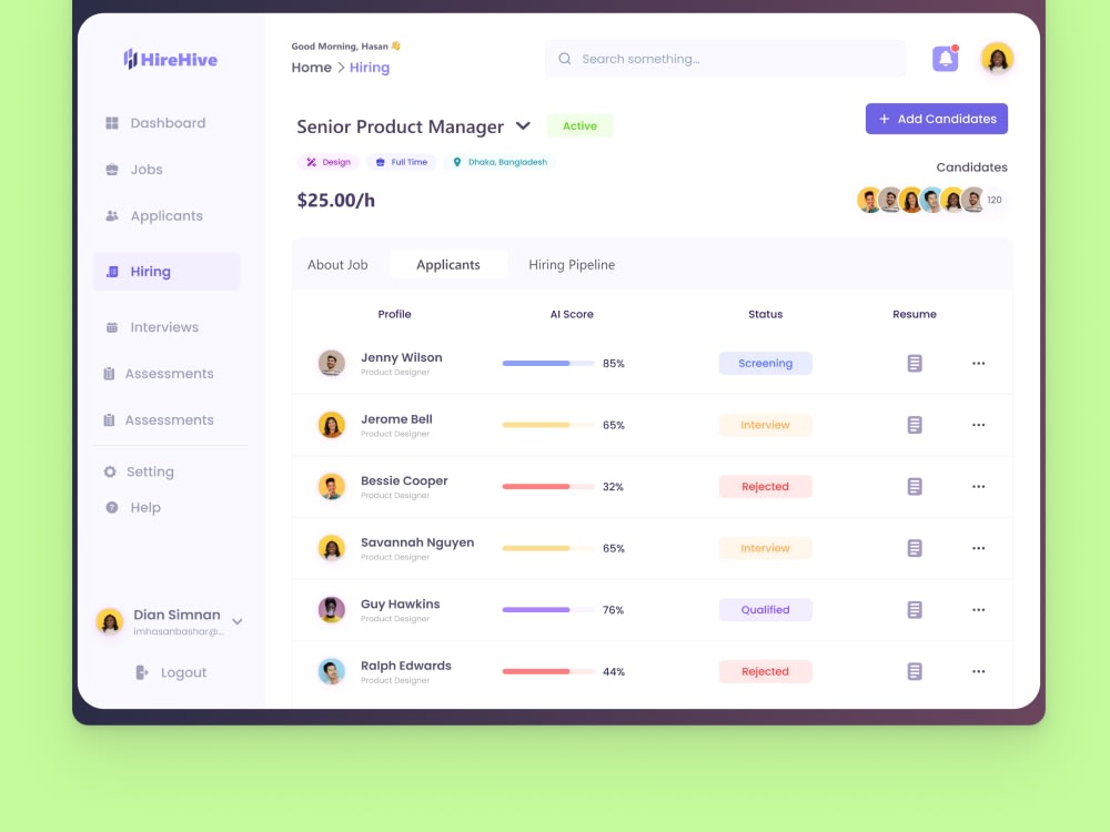 Design UI/UX friendly Intuitive & Scalable HR management WebApp with Figma | Upwork