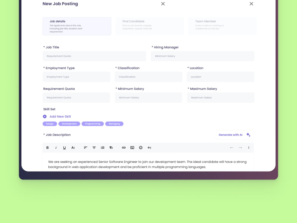 Design UI/UX friendly Intuitive & Scalable HR management WebApp with ...