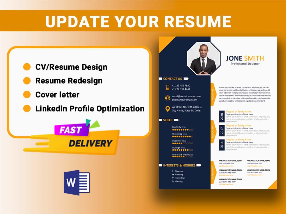 Professional Resume/CV Design in Microsoft Word | Upwork