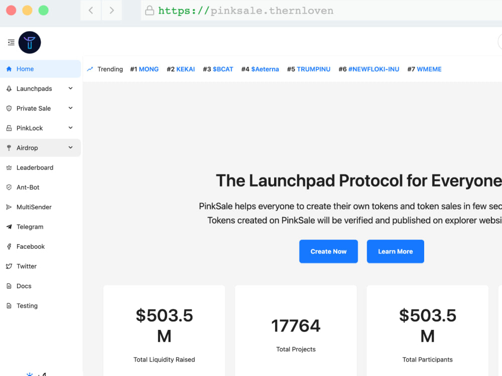 A custom Pinksale Clone | Upwork