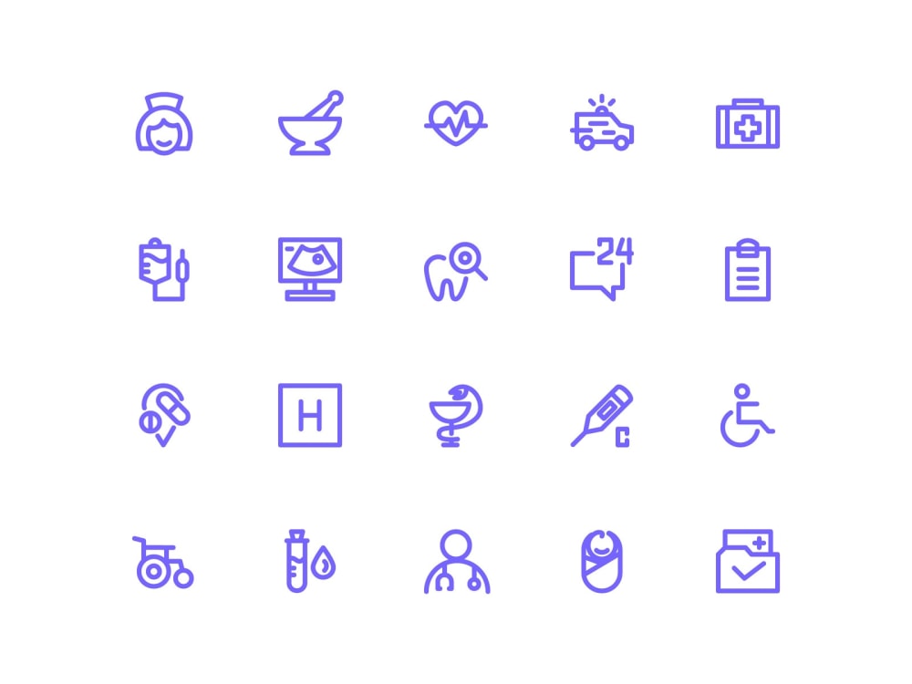 Unique, simple and modern custom icon set | Upwork
