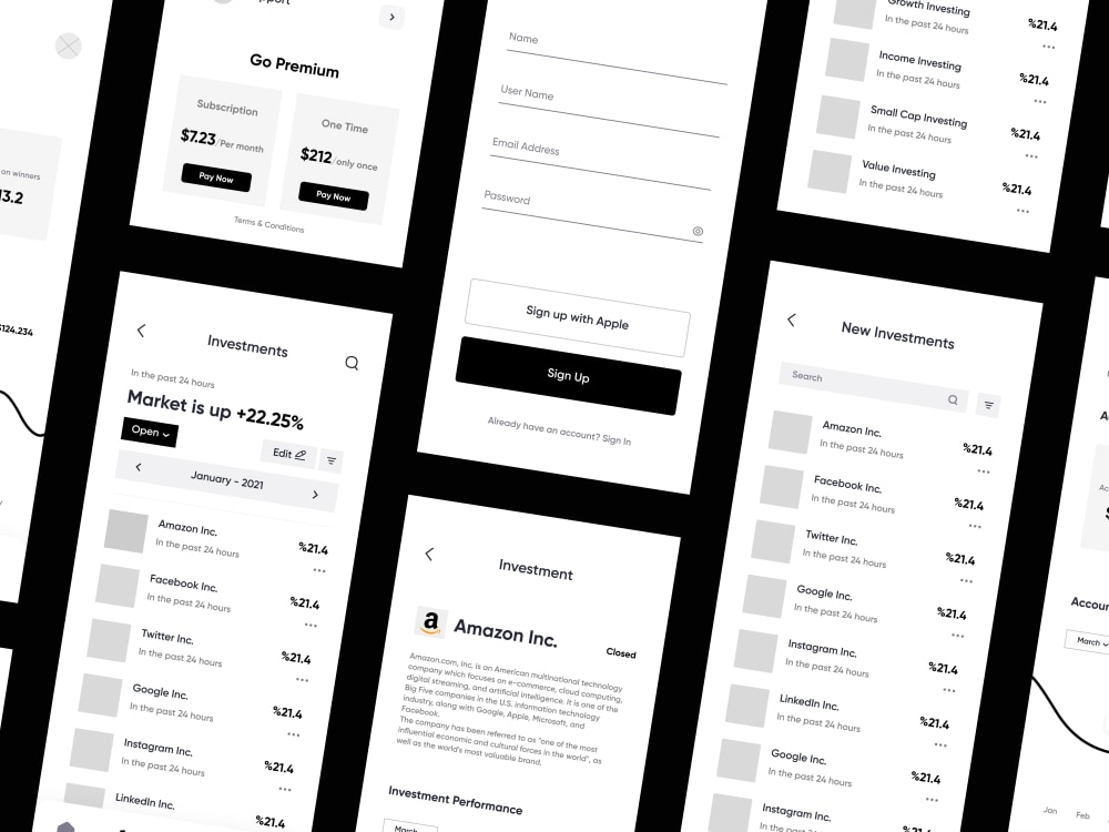 Sketch and wireframe design for website and mobile app | Upwork
