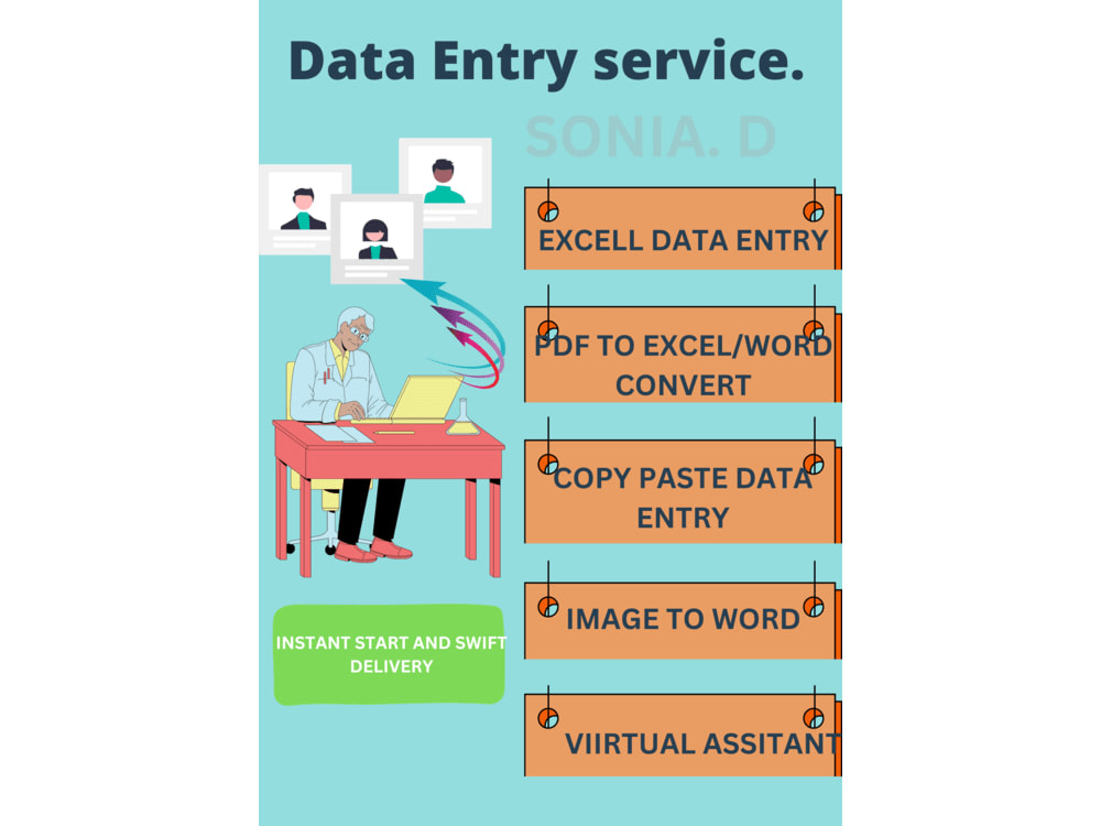 Swift data entry, manual typing, converting PDF to Word and Excel | Upwork