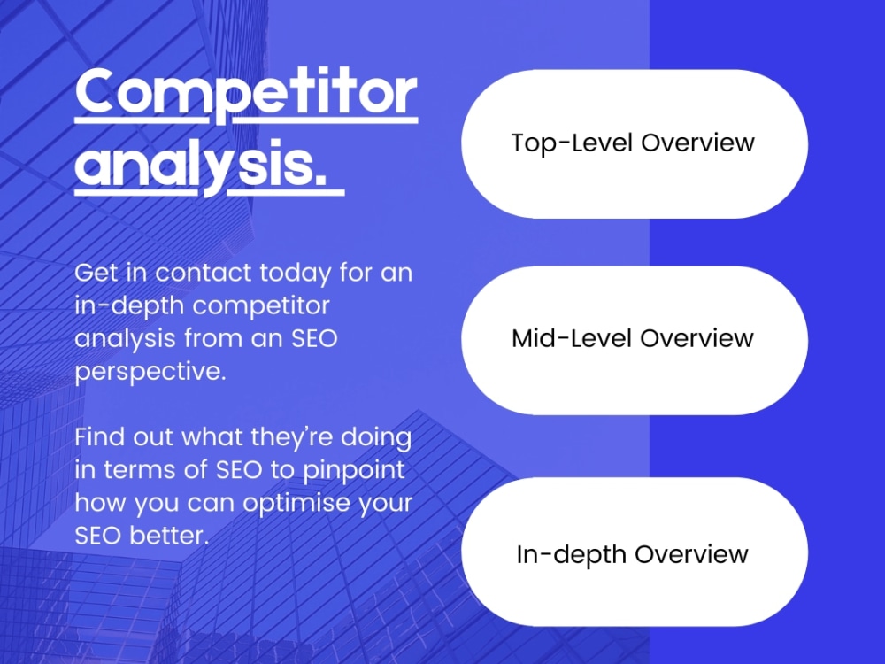 A complete competitor analysis overview of your digital competitors ...