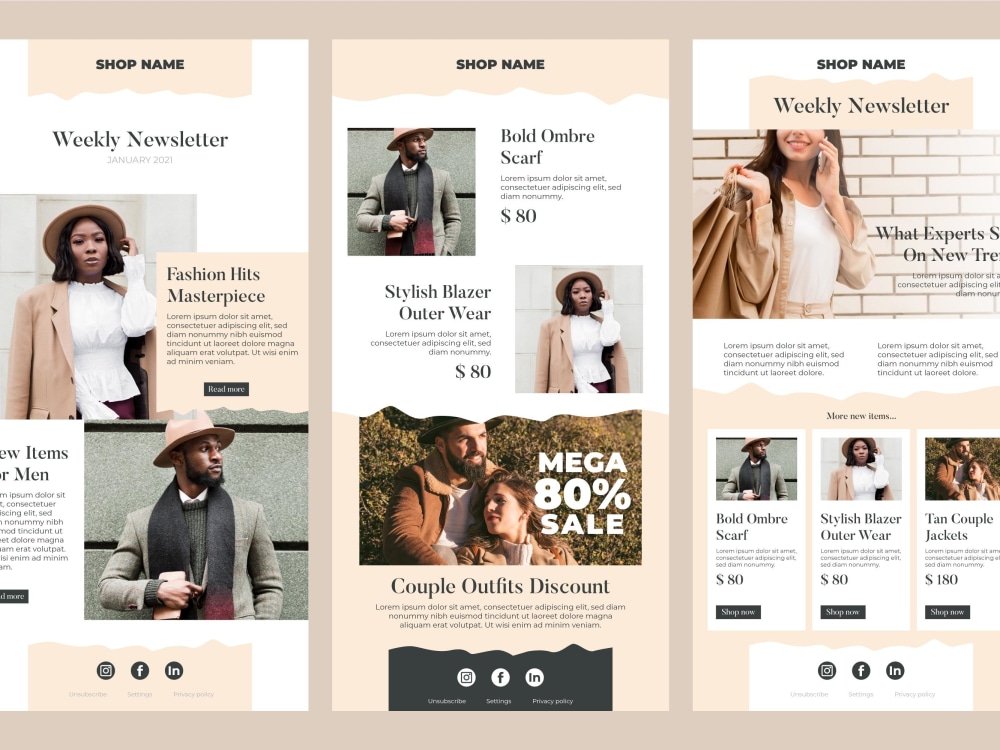 Editable email template and newsletter | Upwork