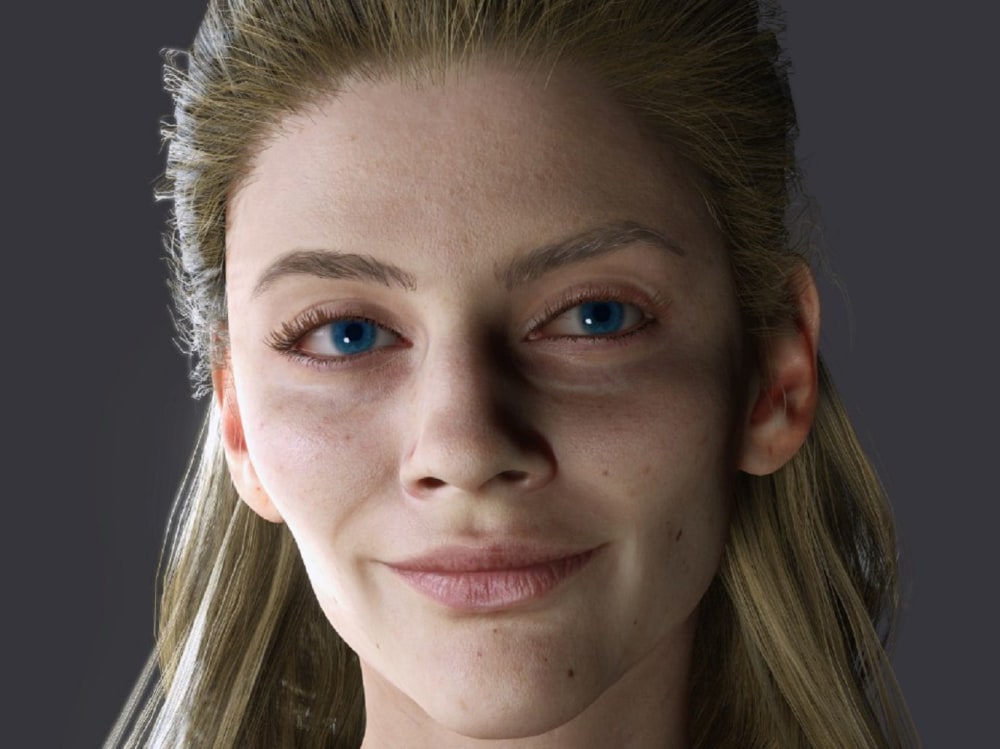 3D realistic CGI character for film or game with body rig, facial lips ...