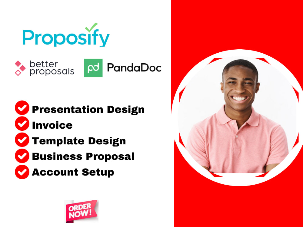 A design of a proposal template on Proposify, Better Proposal and Pandadoc | Upwork