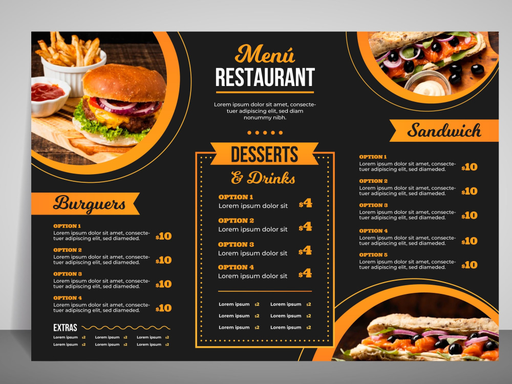 Creative and innovative menu layout and design | Upwork