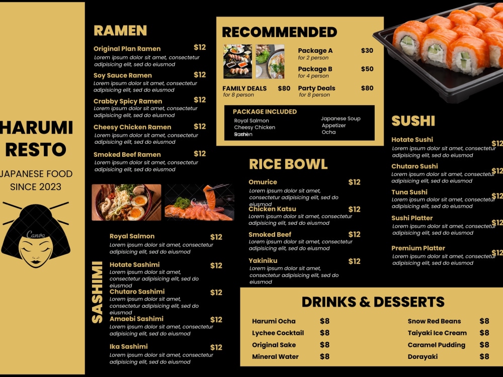 Creative and innovative menu layout and design | Upwork