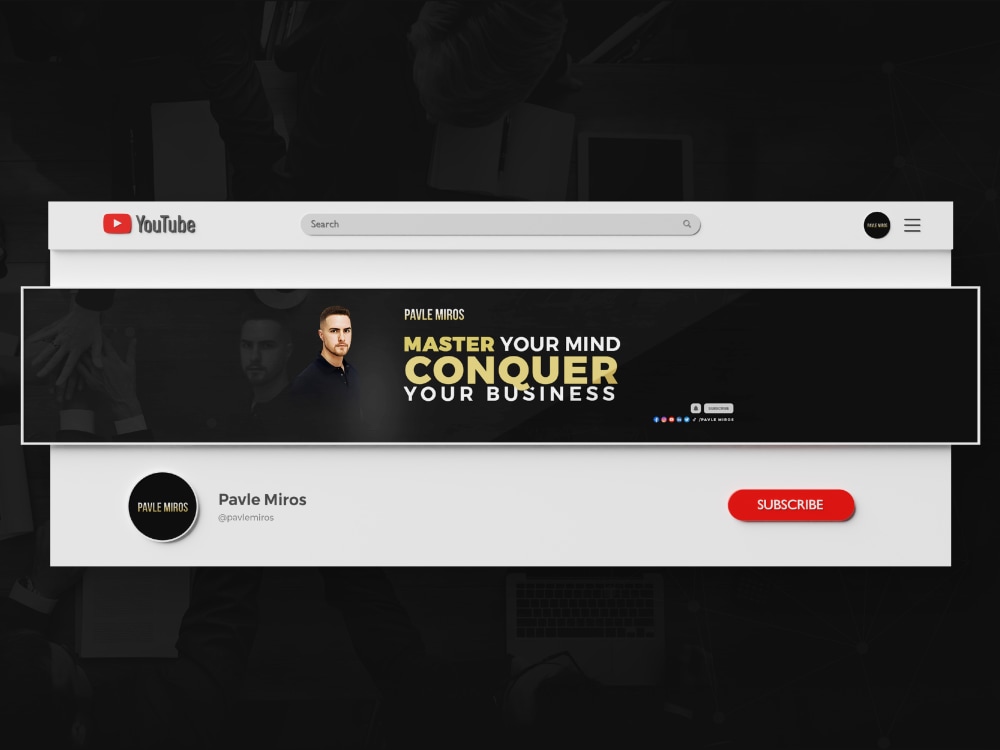 A youtube banner with profile picture | Upwork