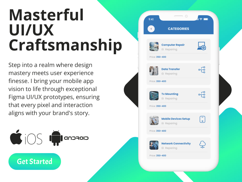 An exceptional Figma UI/UX Prototype design for a mobile app | Upwork