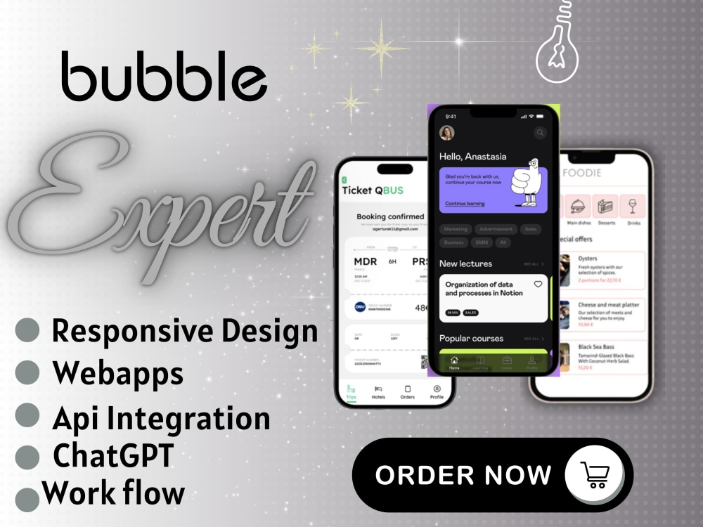 Bubble io web app, bubble adalo chatgpt, botpress | Upwork