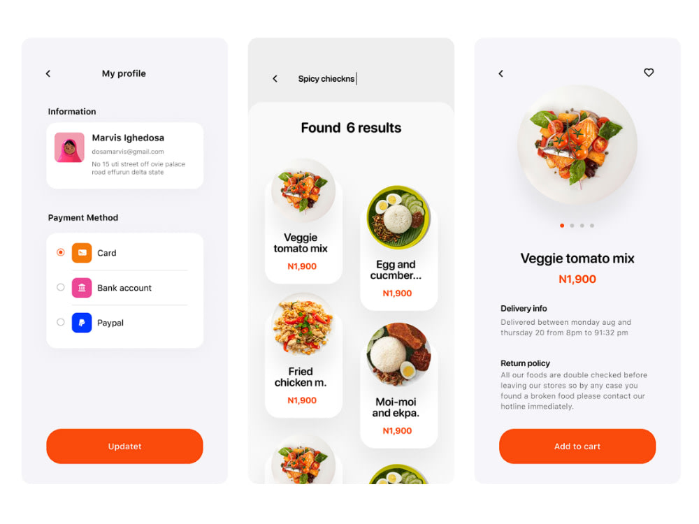 A Food App UI Kit in Figma | Upwork