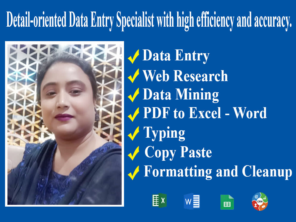 All types of data entry services, web research, typing & web scraping | Upwork