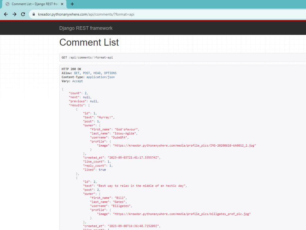 Backend for social networking site | Django | Python | Upwork