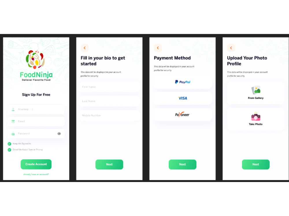 Food Delivery UI kit in Figma (80 Screens) | Upwork