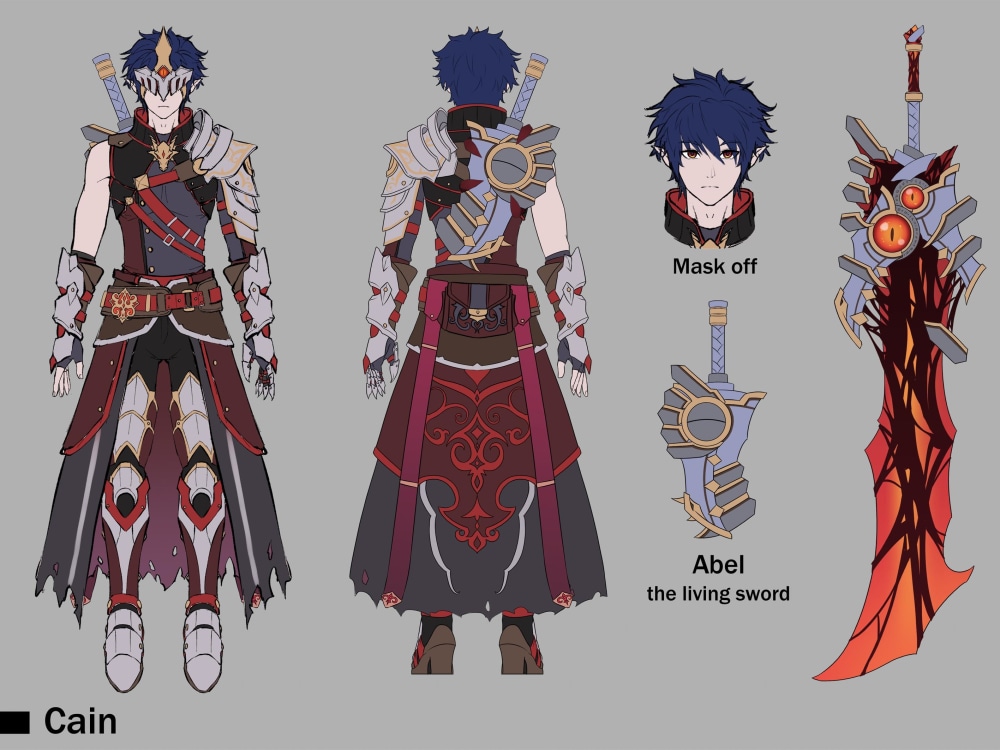 Anime/Manga/JRPG style character sheet and character/monster design ...