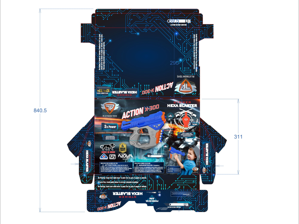 Fire Power Gun A Stylish Platinum Toy Gun Box Theme Design | Upwork