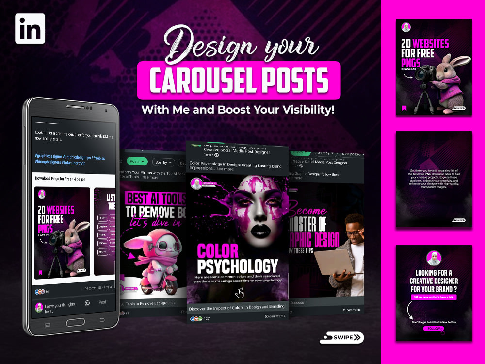 Creative LinkedIn cover and carousel post | Upwork