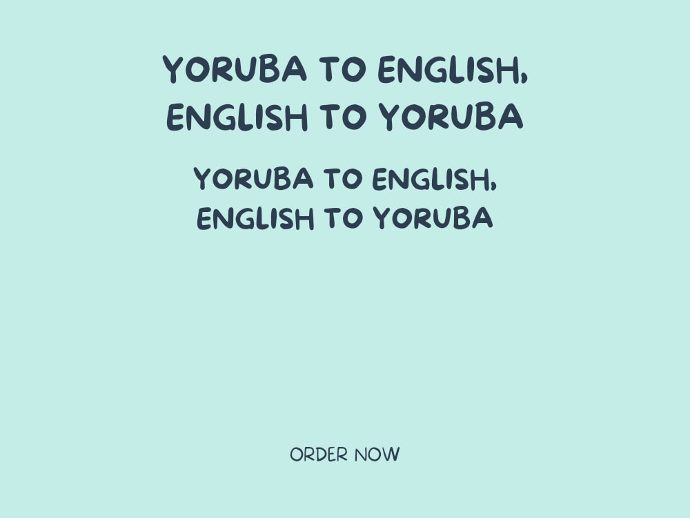 Any Yoruba texts or books translated to English | Upwork