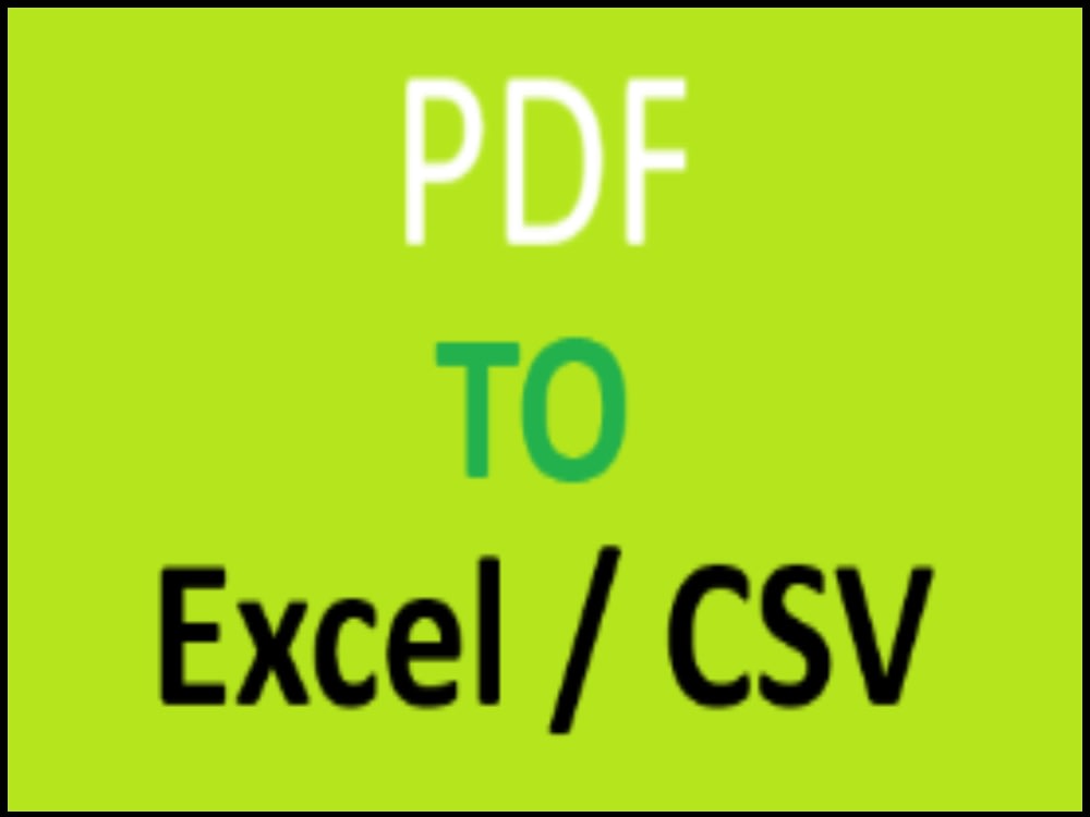 Your bank statements converted From PDF to Excel/CSV, and ready for import. | Upwork