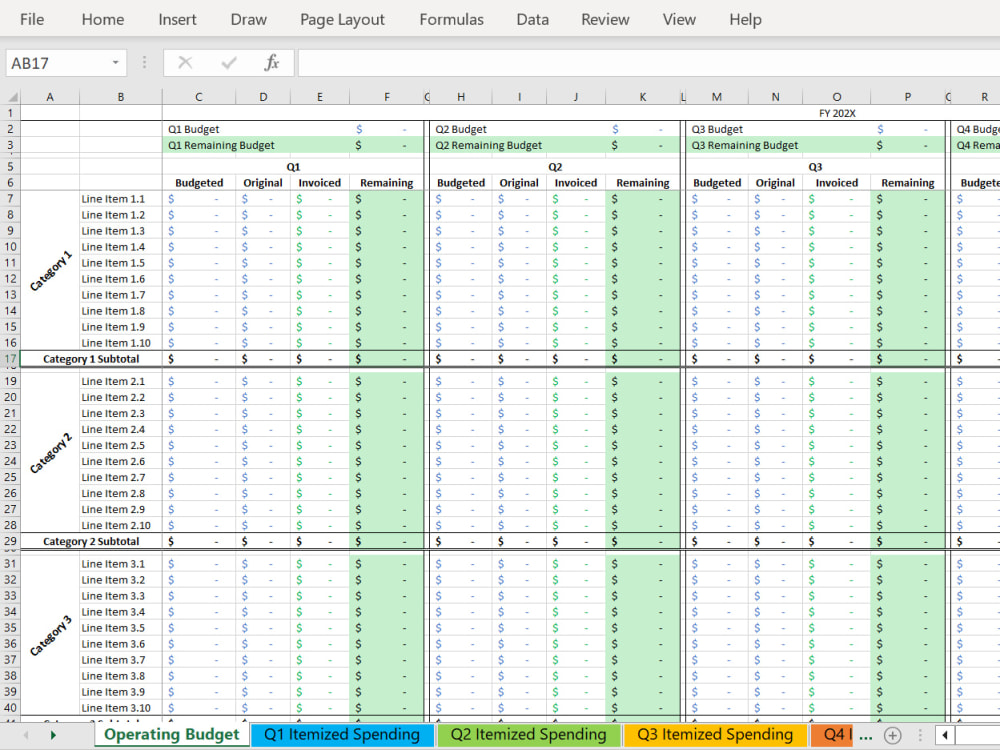 An operating budget template | Upwork