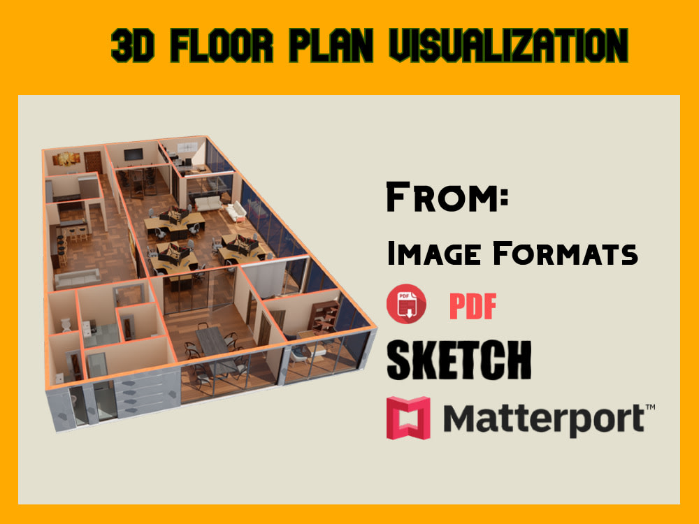 3D floor plan visualization from your 2d plan, 3d scans or Sketch | Upwork