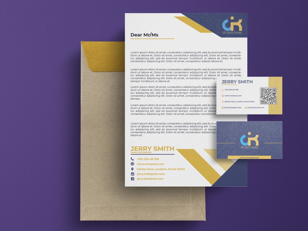 Professional and minimal Business card with Letter head design | Upwork