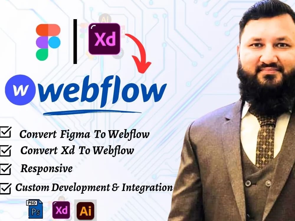 Convert figma to webflow , xd to webflow website | Upwork