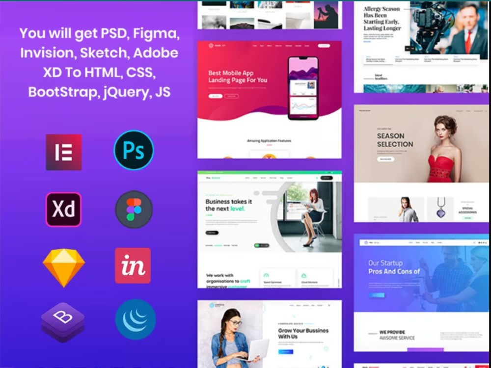 PSD to html, Figma, Invision, Sketch, Adobe XD To HTML, CSS, BootStrap | Upwork