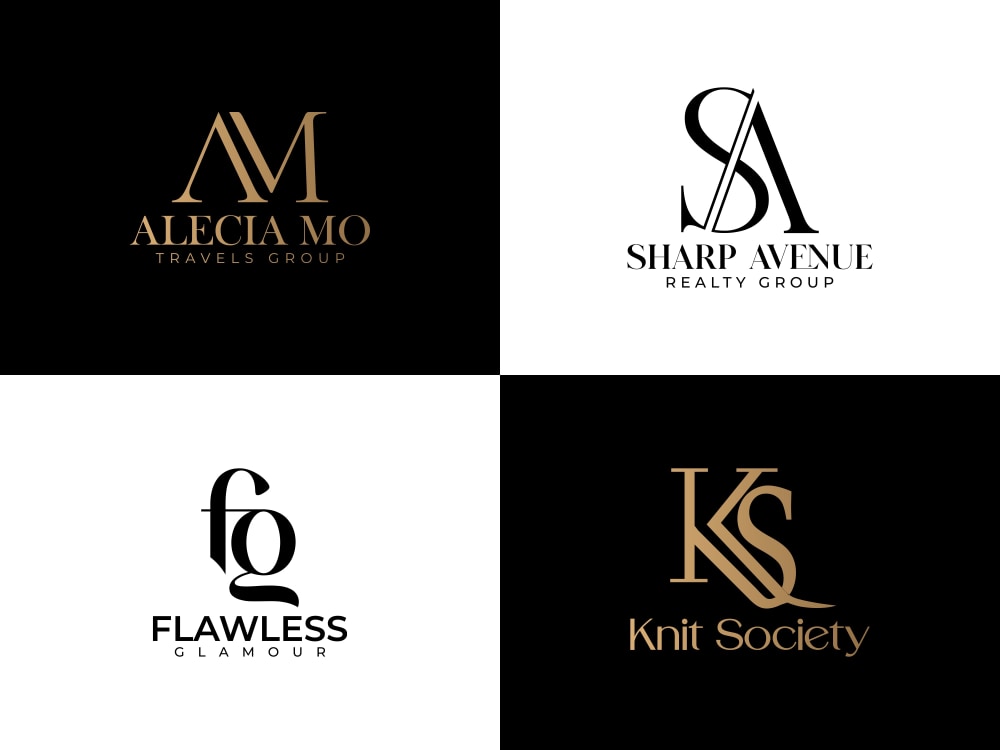 I will do minimalist luxury monogram and text initial letters logo ...