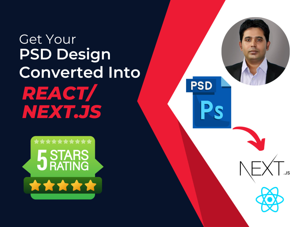 Your PSD design converted to a responsive pixel-perfect REACT/Next.js | Upwork