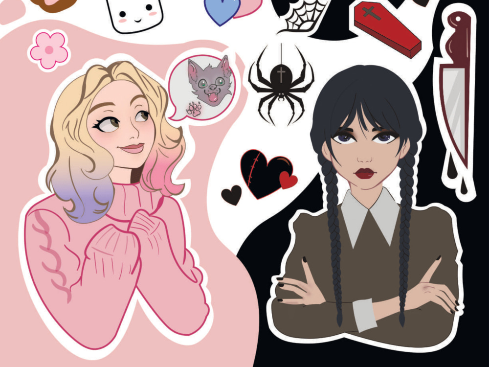 Charming personalized vector illustrations/stickers according to your ...