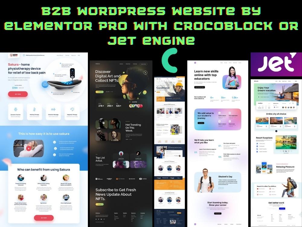 B2B wordpress website by elementor pro with crocoblock or jet engine | Upwork