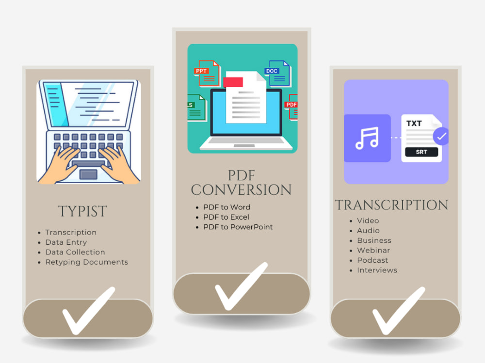 Transcription, Typist and PDF Conversion | Upwork