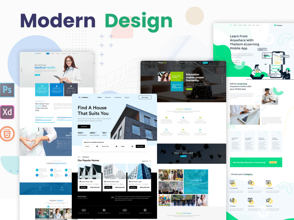 Modern UX UI website design, landing page in Figma web design | Upwork
