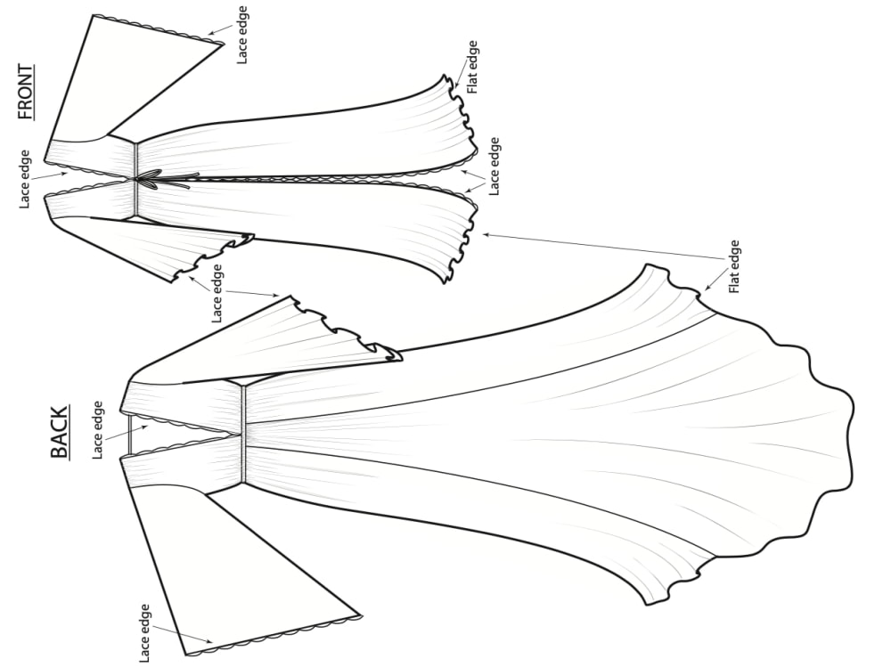 A technical drawing for pattern cutters and factories to follow. | Upwork