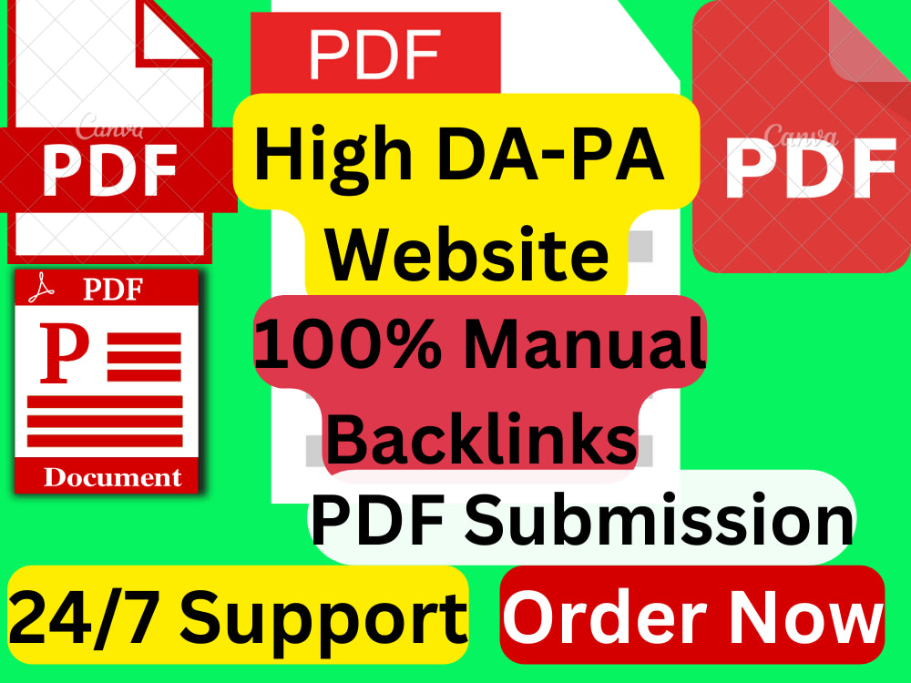 50 PDF submission high DA,PA,site Low spam score permanent backlinks ...