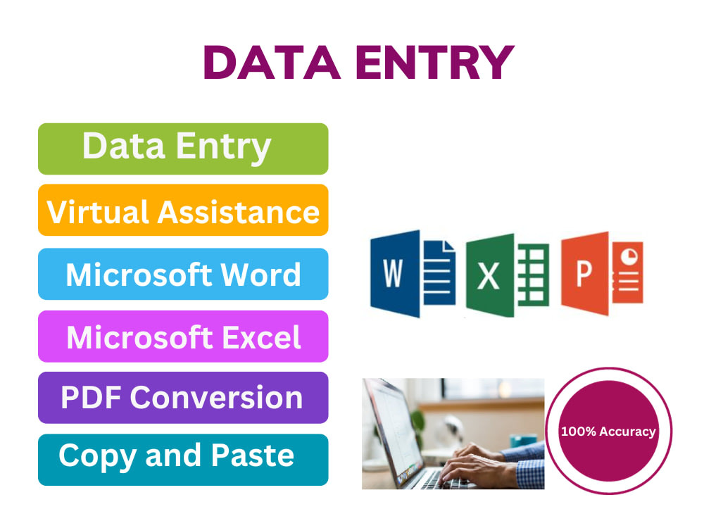 Data Entry, Virtual Assistance, Microsoft Word/Excel, Copy and Paste. | Upwork