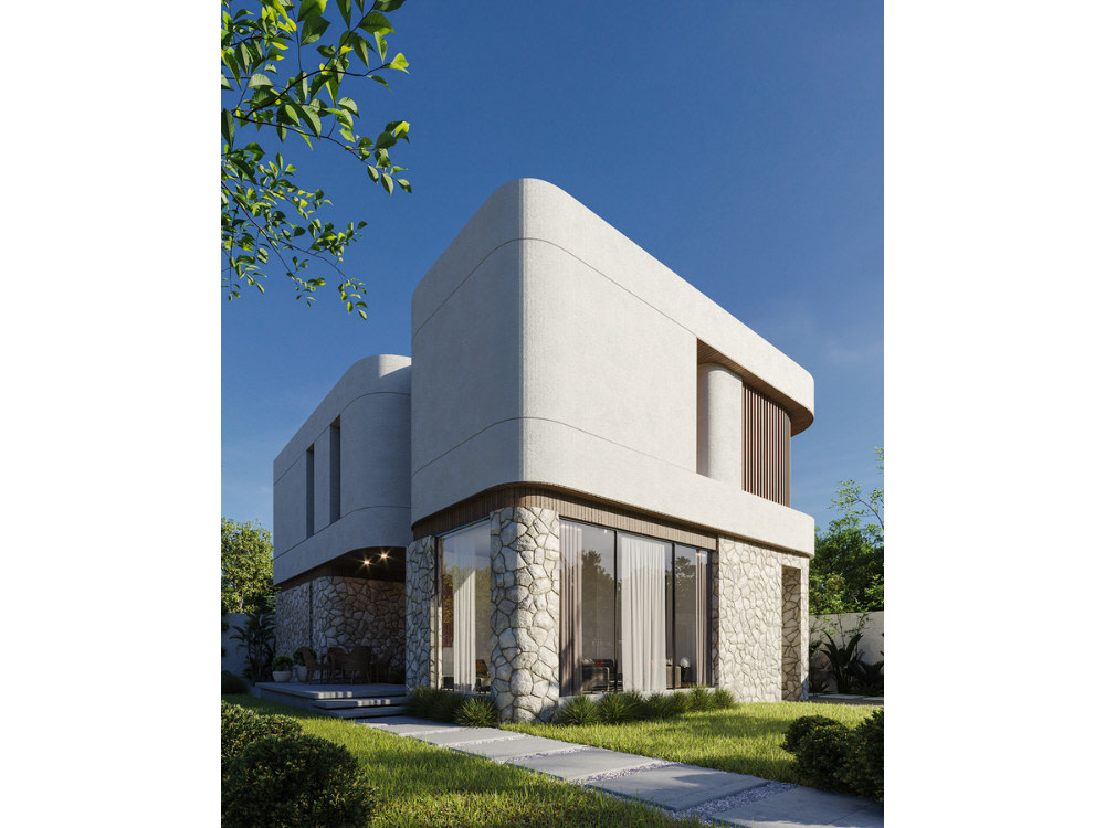 Generative 3d exterior or interior design, model facade with 3d ...