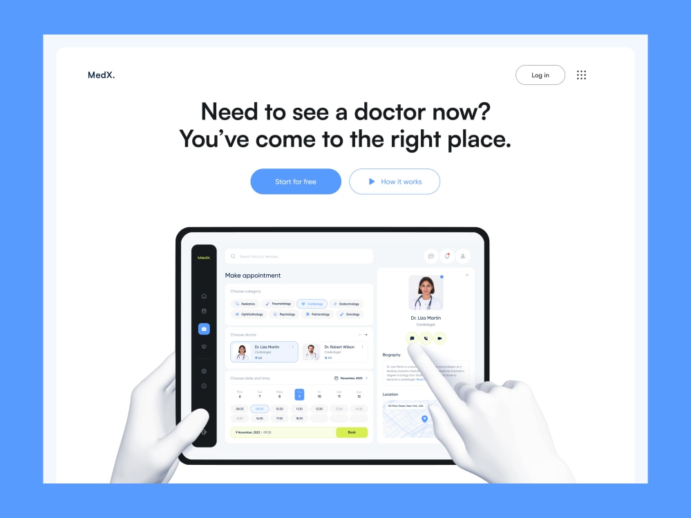 A stunning landing page for medical appointment booking | Upwork