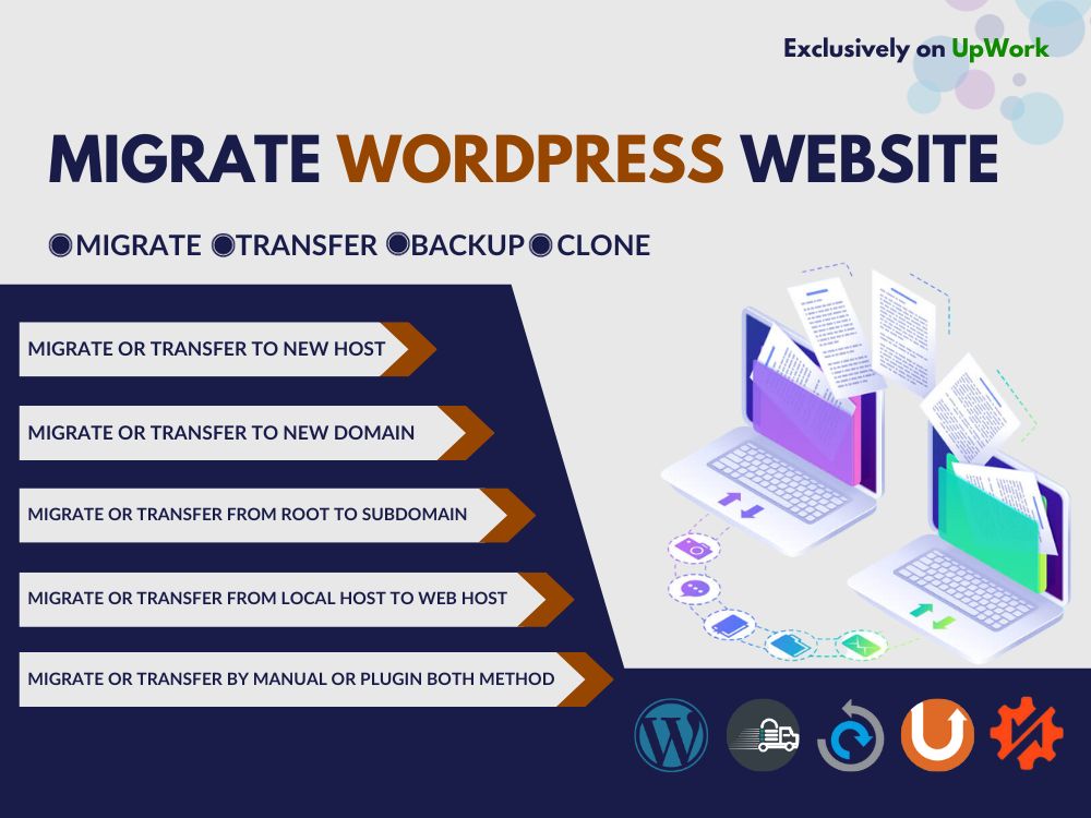 Wordpress migration, transfer website, backup clone or copy wordpress | Upwork