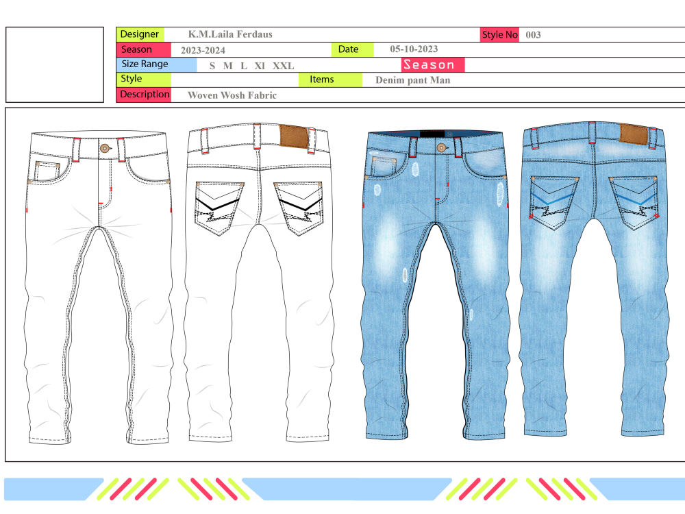 Clothing technical draw, flat sketch and tech pack | Upwork