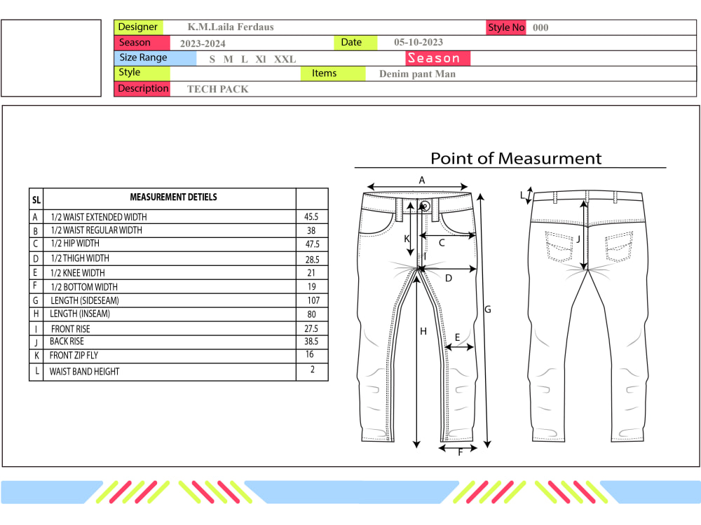 Clothing technical draw, flat sketch and tech pack | Upwork